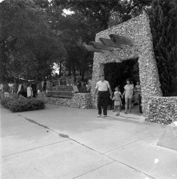 Florida Memory • Visitors at the entrance of the Indian Temple Mound ...