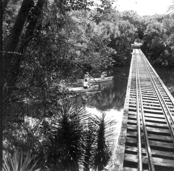Florida Memory • Railroad bridge across the waterway at the Hugh Taylor ...