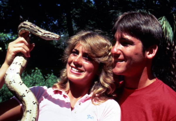 Florida Memory • People with Boa constrictor at the Ross Allen Reptile ...