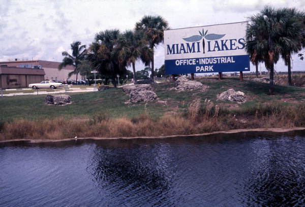 Florida Memory • View showing sign for the Miami Lakes Office ...