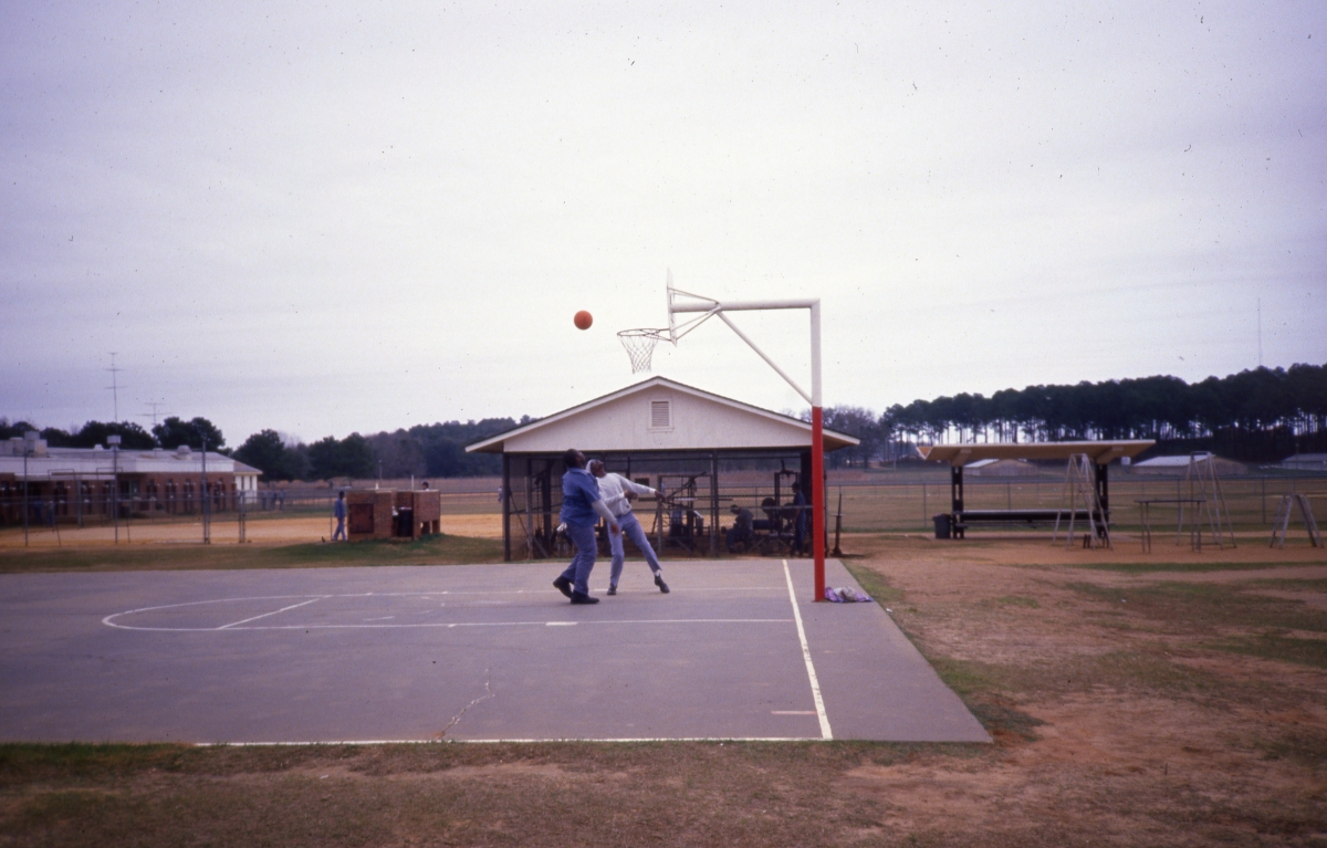 Florida Memory • Inmates playing basketball at the Apalachee ...