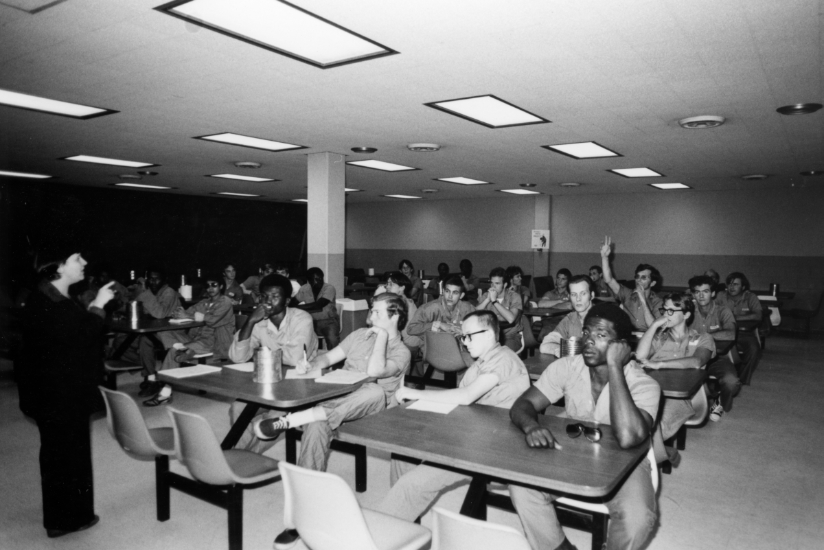 Florida Memory • Inmates listening to lecture at the Brevard ...