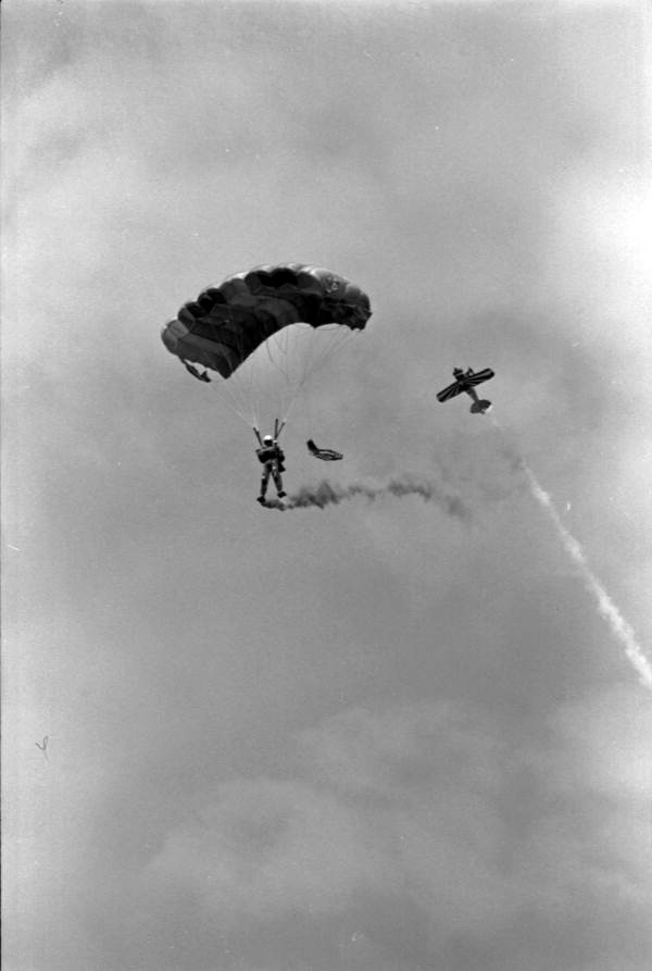 Florida Memory • Sky diver heading down at the Homestead General ...