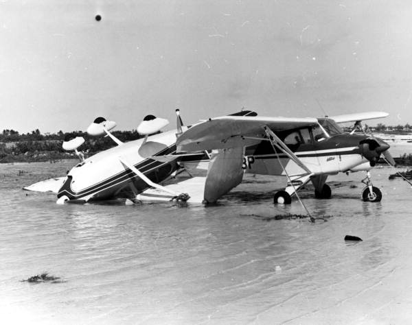 Florida Memory • Overturned and damaged aircraft at Key West ...
