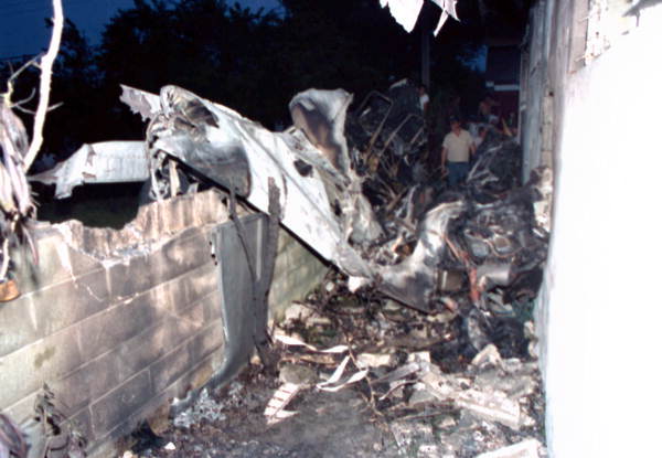 Florida Memory • Wreckage of small plane that crashed into the side of ...