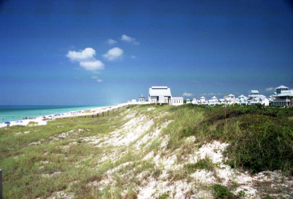 Florida Memory • View of dunes along the beach - Seaside, Florida.