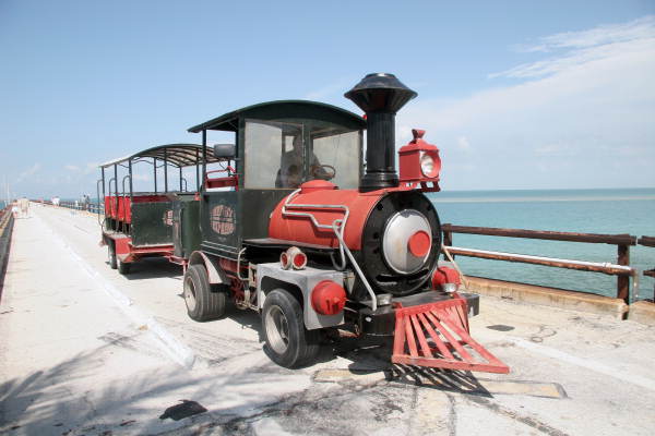 Florida Memory • Close-up view of the Pigeon Key shuttle train on old ...