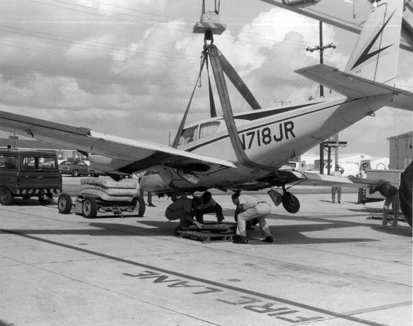 Florida Memory • Crashed plane being moved at Naval Air Station Key West.