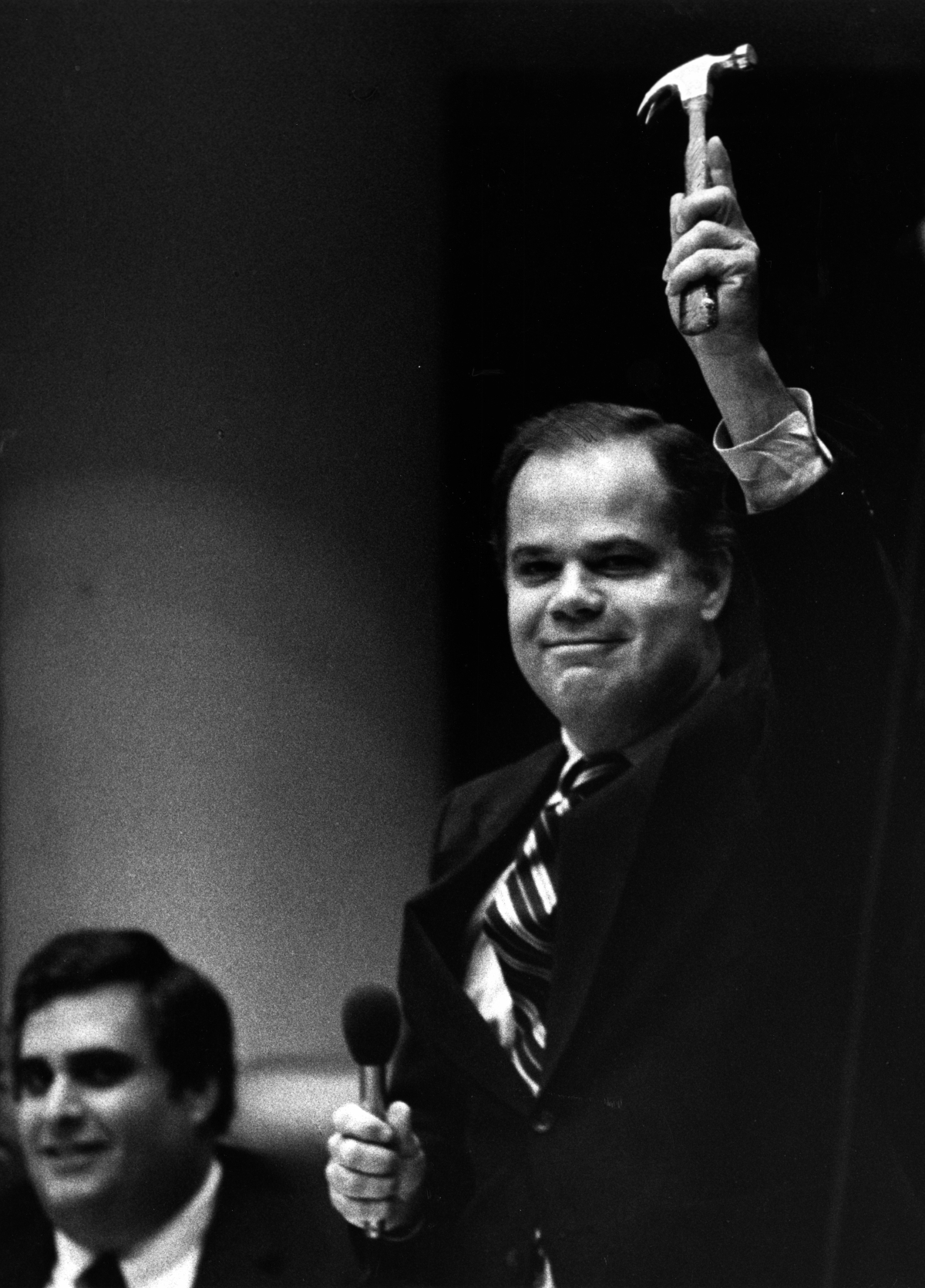 Florida Memory • Senator Larry Plummer hold up a hammer - Tallahassee ...