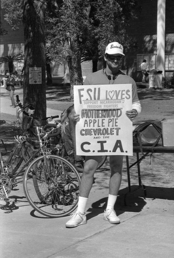 Florida Memory • Berley Pond protests the CIA and Nicaraguan Freedom ...