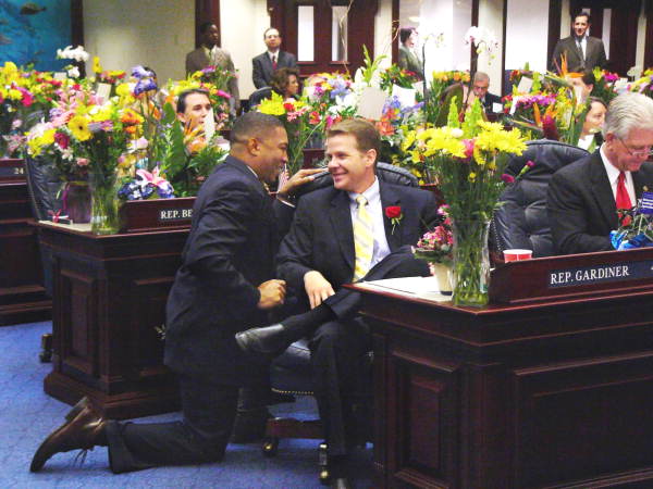 Florida Memory • House Democratic Leader Christopher Smith conferring ...