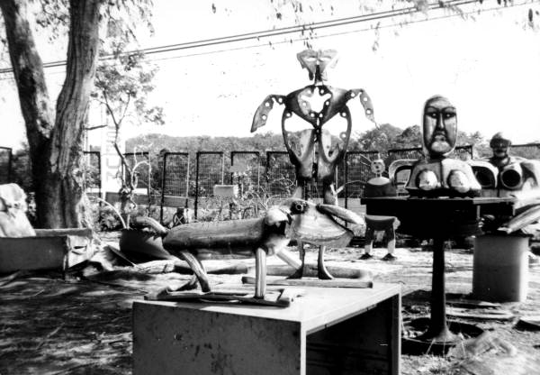 Florida Memory • View of sculptures welded by Stanley Papio in Key ...