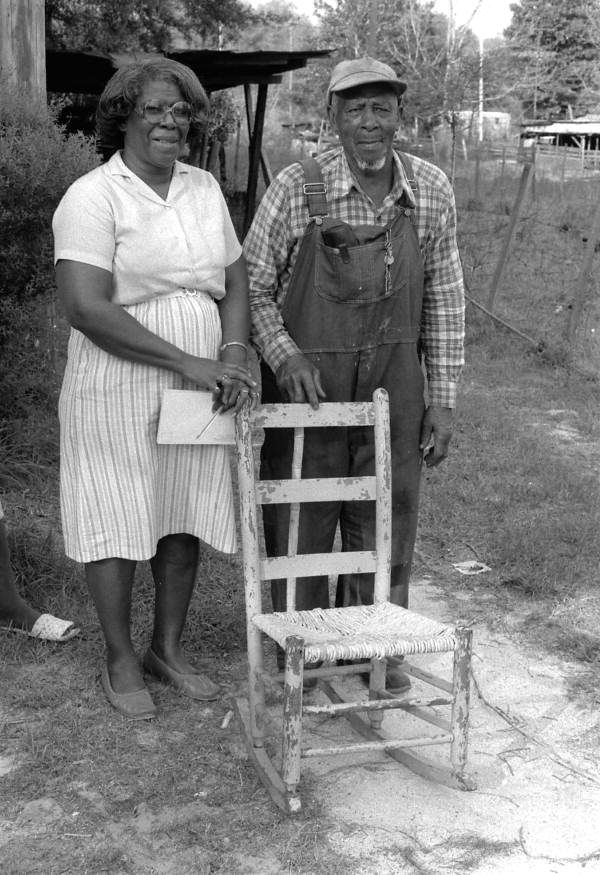 Florida Memory • Chair caner Rufus Adams standing with step-daughter ...