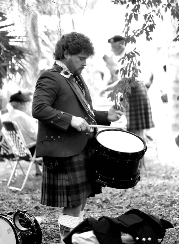 Florida Memory • Drummer from a pipe band practicing at a Scottish ...