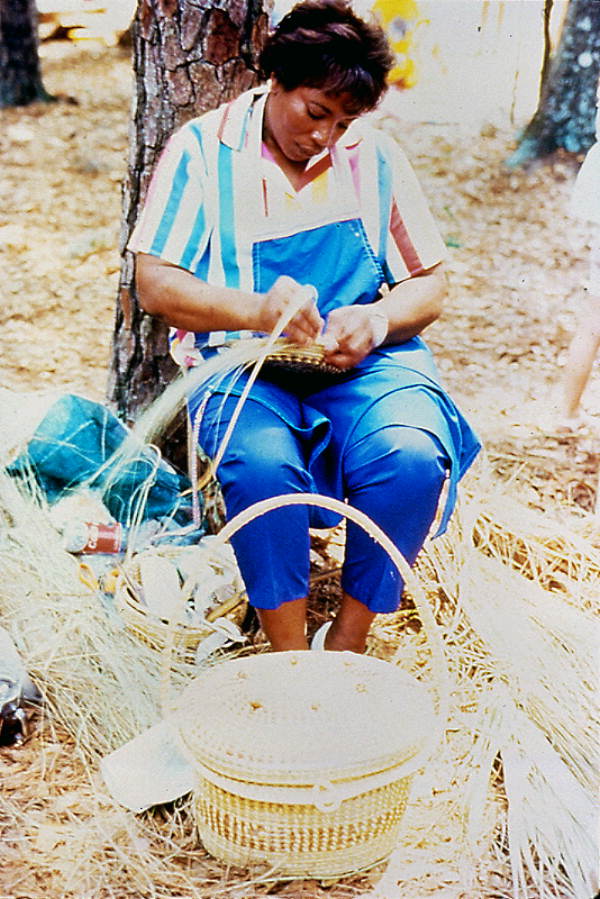 Florida Memory • Margaret Garrison making a basket