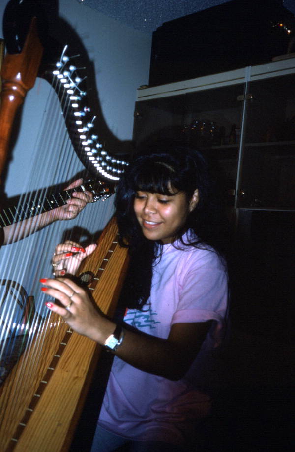 Florida Memory • Cecilia Santos plays Venezuelan harp- Miami, Florida