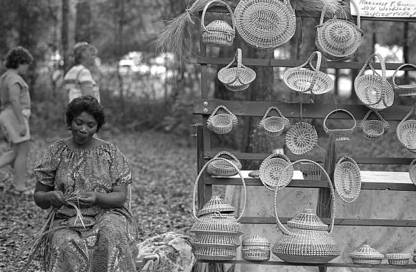 Florida Memory • Margaret Garrison of Jacksonville making sweetgrass ...