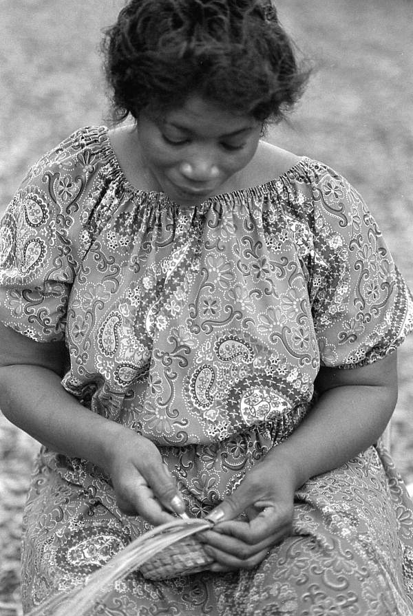Florida Memory • Margaret Garrison of Jacksonville making sweetgrass ...