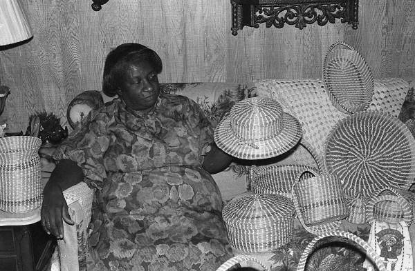 Florida Memory • Mary Irene Foreman with her sweetgrass hat and baskets ...