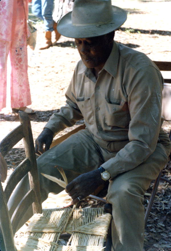 Florida Memory • Rufus Adams making a corn shuck chair bottom- White ...