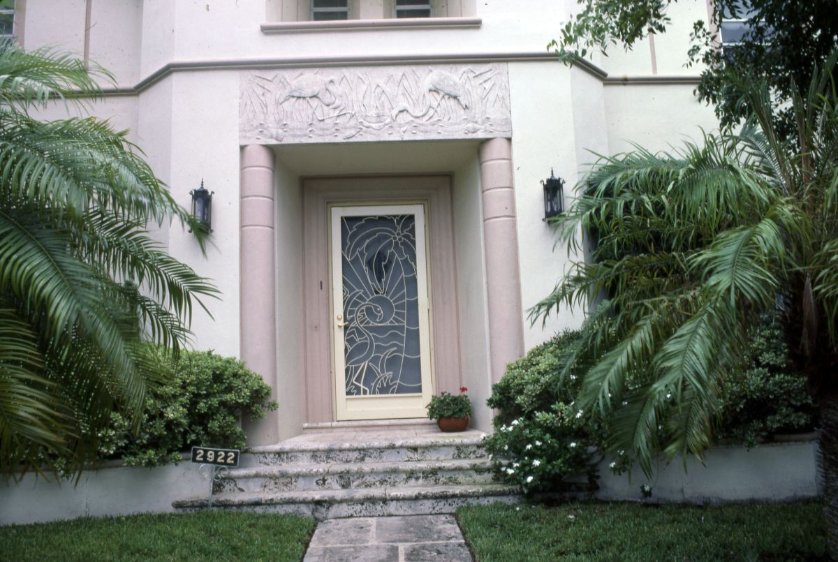 Florida Memory • Don Latimer's decorative iron work on screen door ...