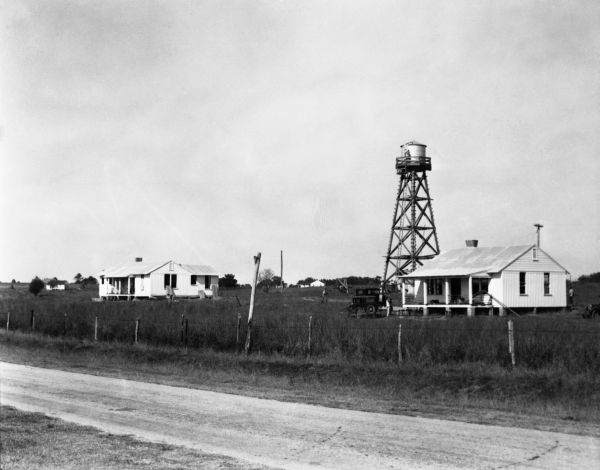 Florida Memory • Residences and water tower at the Cherry Lake Rural ...
