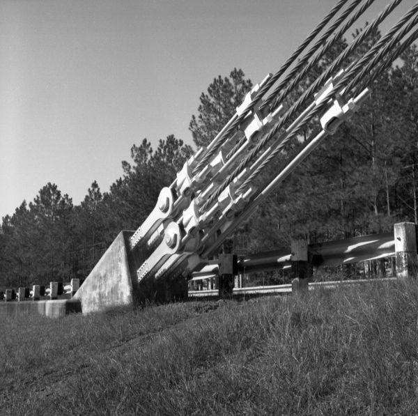 Florida Memory • Detail of cable anchor : Hal Adams Bridge over the ...