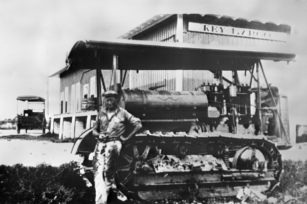 Florida Memory • Bulldozer in front of Key Largo Florida East Coast ...