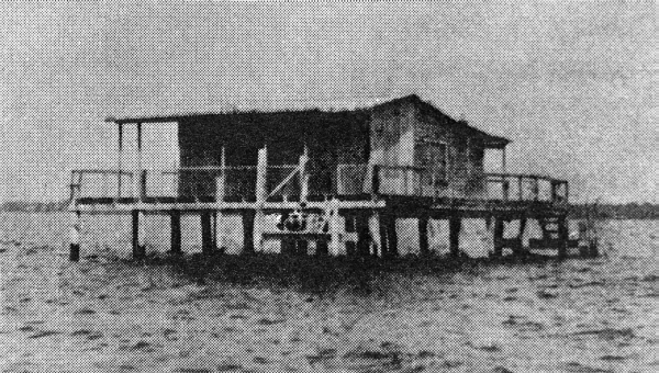 Florida Memory • Stilt house built in the Gulf of Mexico