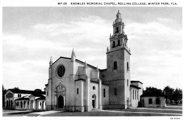 Florida Memory • View of Knowles Chapel, Rollins College - Winter Park ...