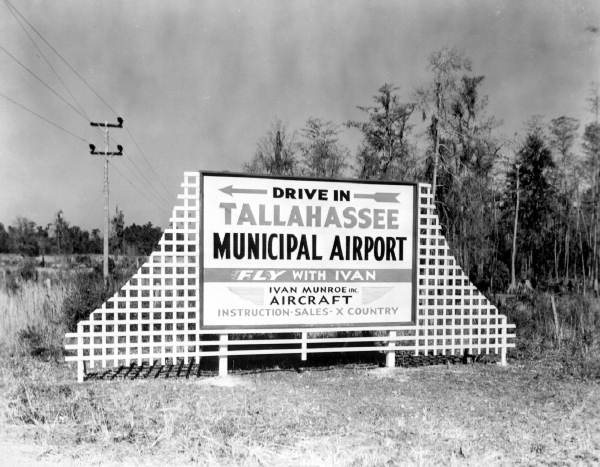 Florida Memory • Airport sign - Tallahassee, Florida.