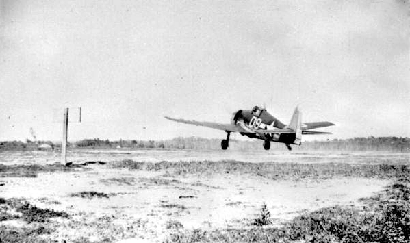 Florida Memory • Grumman Hellcat landing at Dale Mabry Field