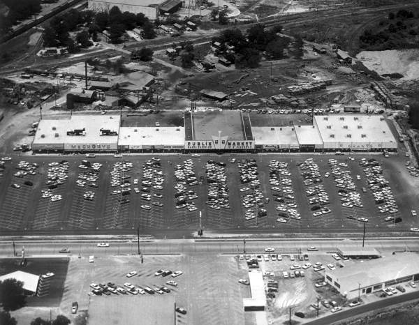 Florida Memory • Aerial view of the Palm Plaza Shopping Center ...