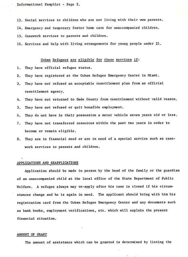 Florida Memory • Cuban Refugee Assistance Program in Florida