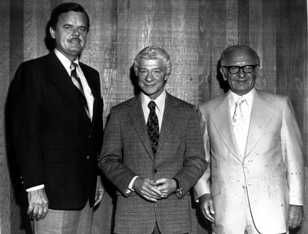 Florida Memory • Three men posed at 50th anniversary of Harry Rich ...