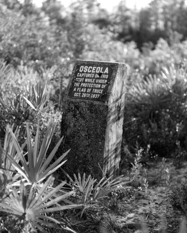 Florida Memory • Historical marker for the capture of Seminole leader ...