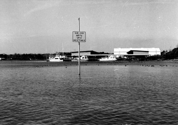 Florida Memory • Sign marking manatee protection area