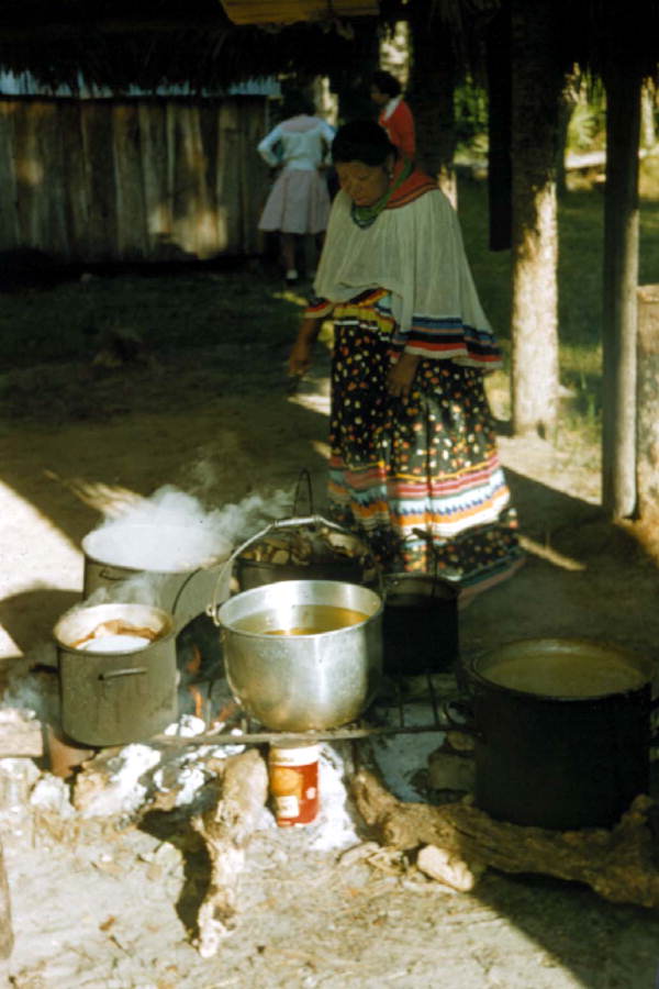 Florida Memory • Unidentified Seminole woman cooking food