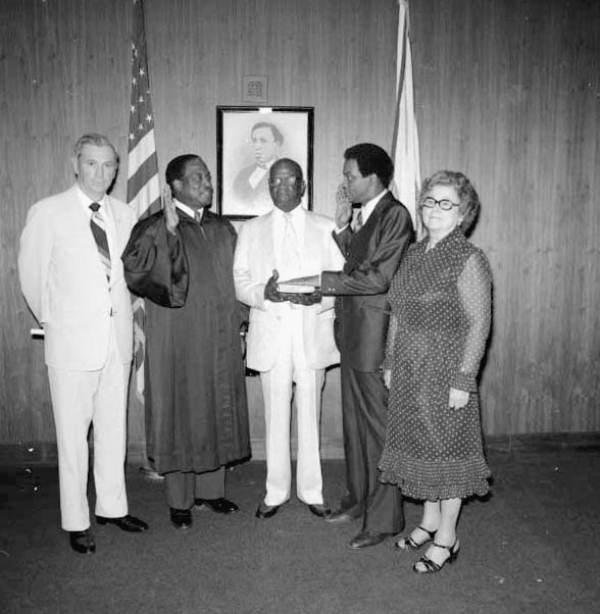 Florida Memory • Jesse McCrary being sworn in as Florida Secretary of ...
