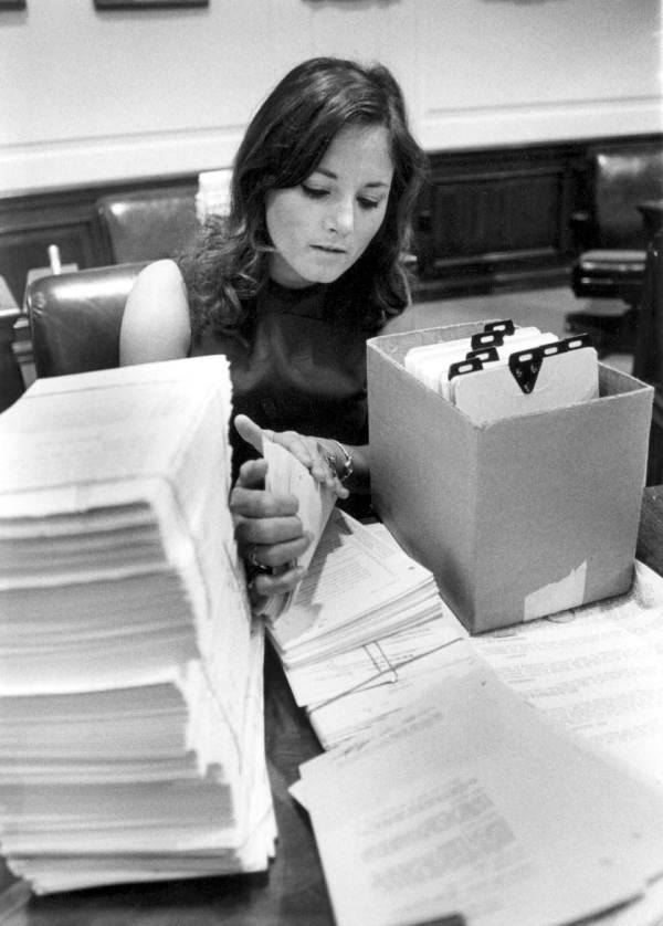 Florida Memory • Legislative aide filing bills coming up for consideration