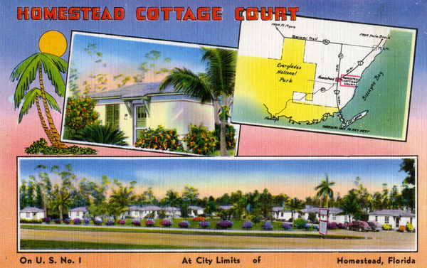 Florida Memory • Homestead Cottage Court on U.S. No. 1 at city limits ...
