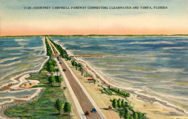 Florida Memory • Bird's eye view overlooking the Courtney Campbell ...