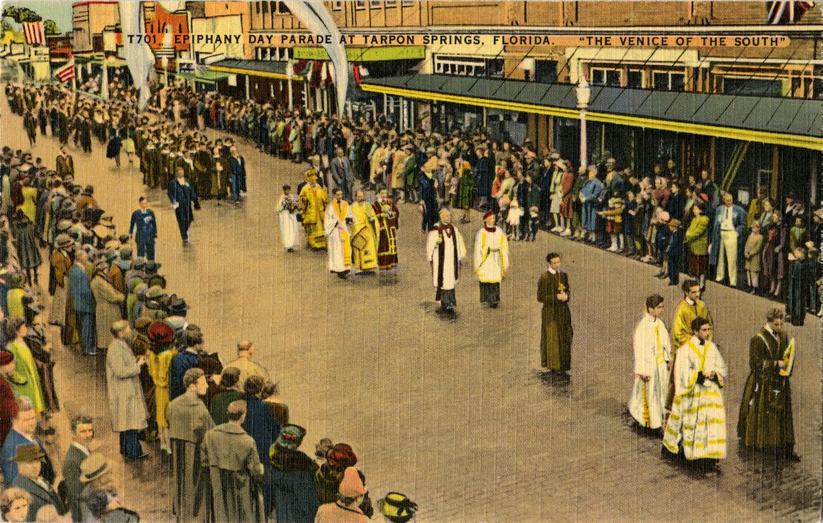 Florida Memory • Epiphany Day parade at Tarpon Springs, Florida.