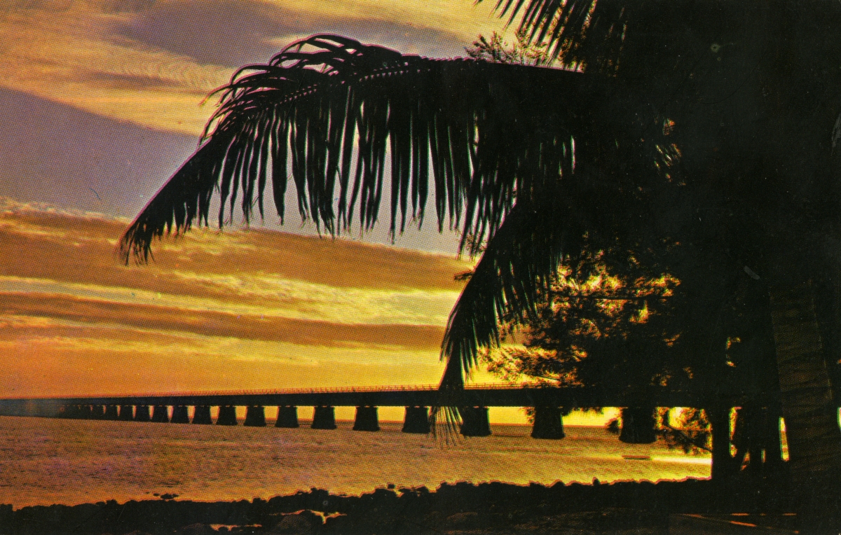 Water Bridge Florida Keys Sunset Over Keys Bridge, Florida Stock Photo ...