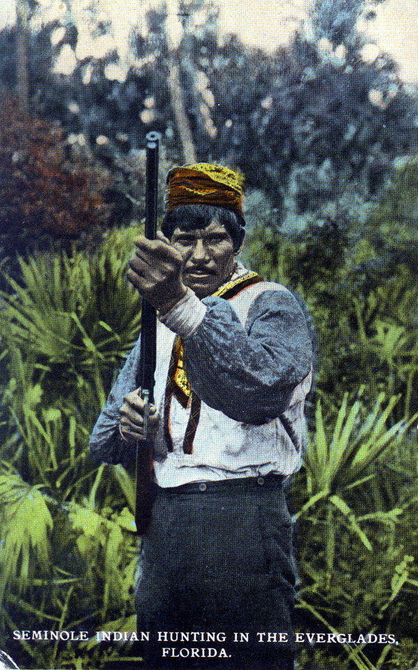 Florida Memory • Seminole Indian hunting in the Everglades - Florida