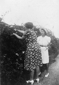 Florida Memory • Carolyn Gaines getting flowers with Nancy Raulerson ...