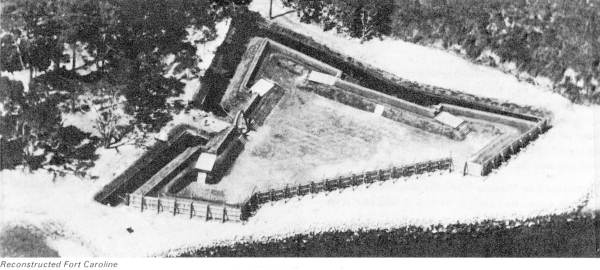Florida Memory • Aerial view of reconstructed Fort Caroline.