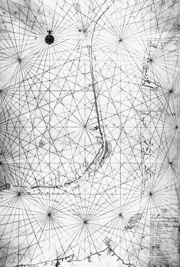 Florida Memory • Map of Florida keys showing location of sunken ships ...