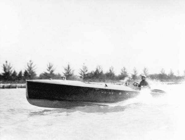 Florida Memory • Carl G. Fisher driving a speedboat