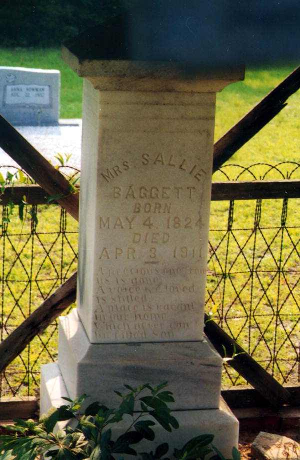 Florida Memory • Mrs. Sallie Baggett tombstone at Magnolia cemetery ...